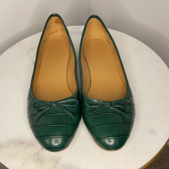 J. Crew | Shoes | Jcrew Green Crocodile Ballet Flats | Poshmark